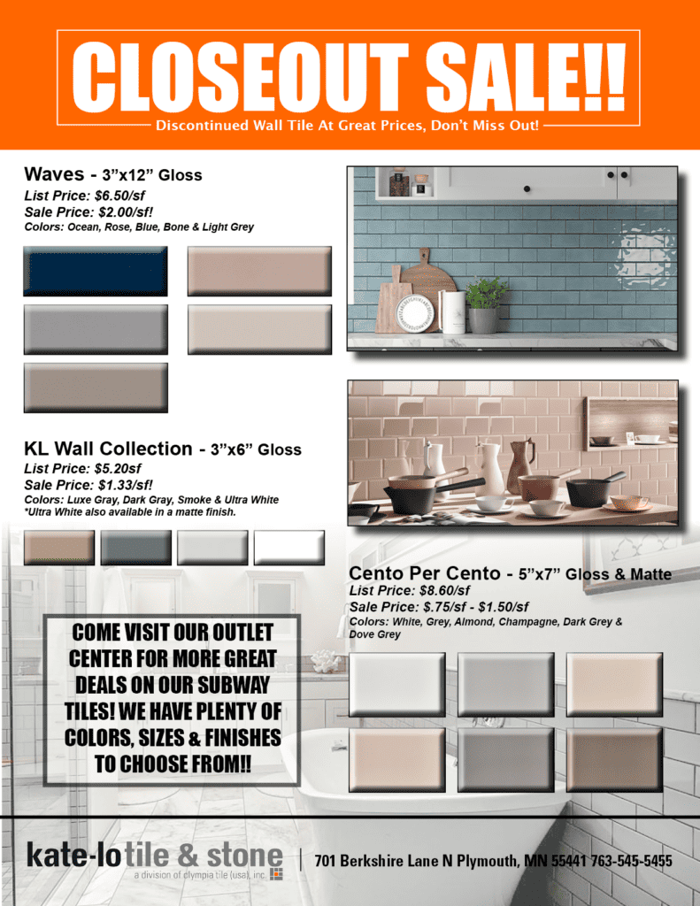 Subway Tile Sale!! - Kate-Lo Tile & Stone